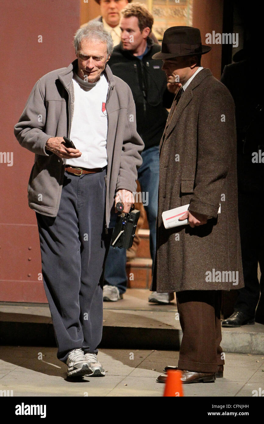 Leonardo DiCaprio and Clint Eastwood on the set of their new film 'J ...