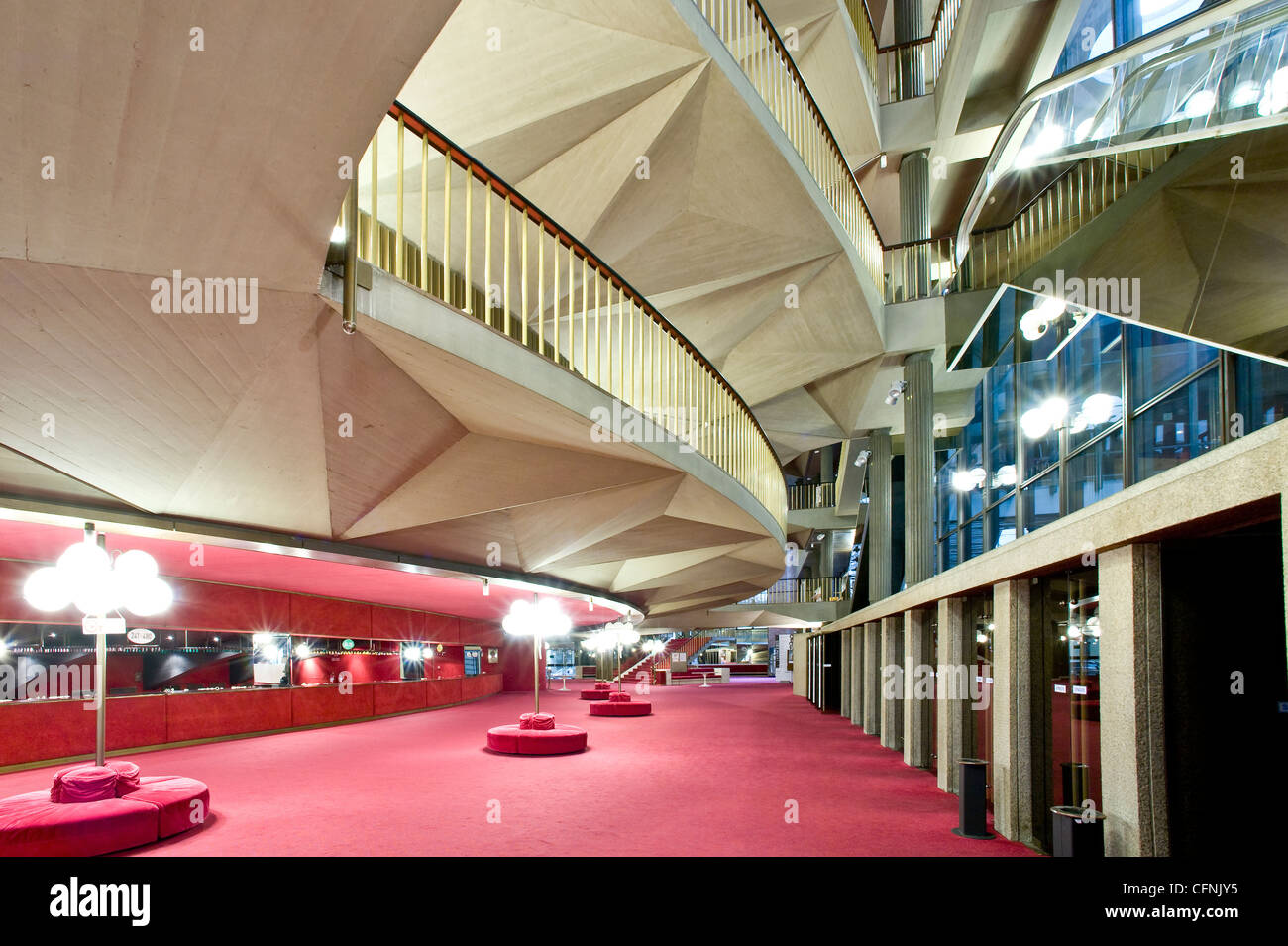 Italy, Piedmont Turin Regio Theatre foyer entrance and cloakroom Stock ...