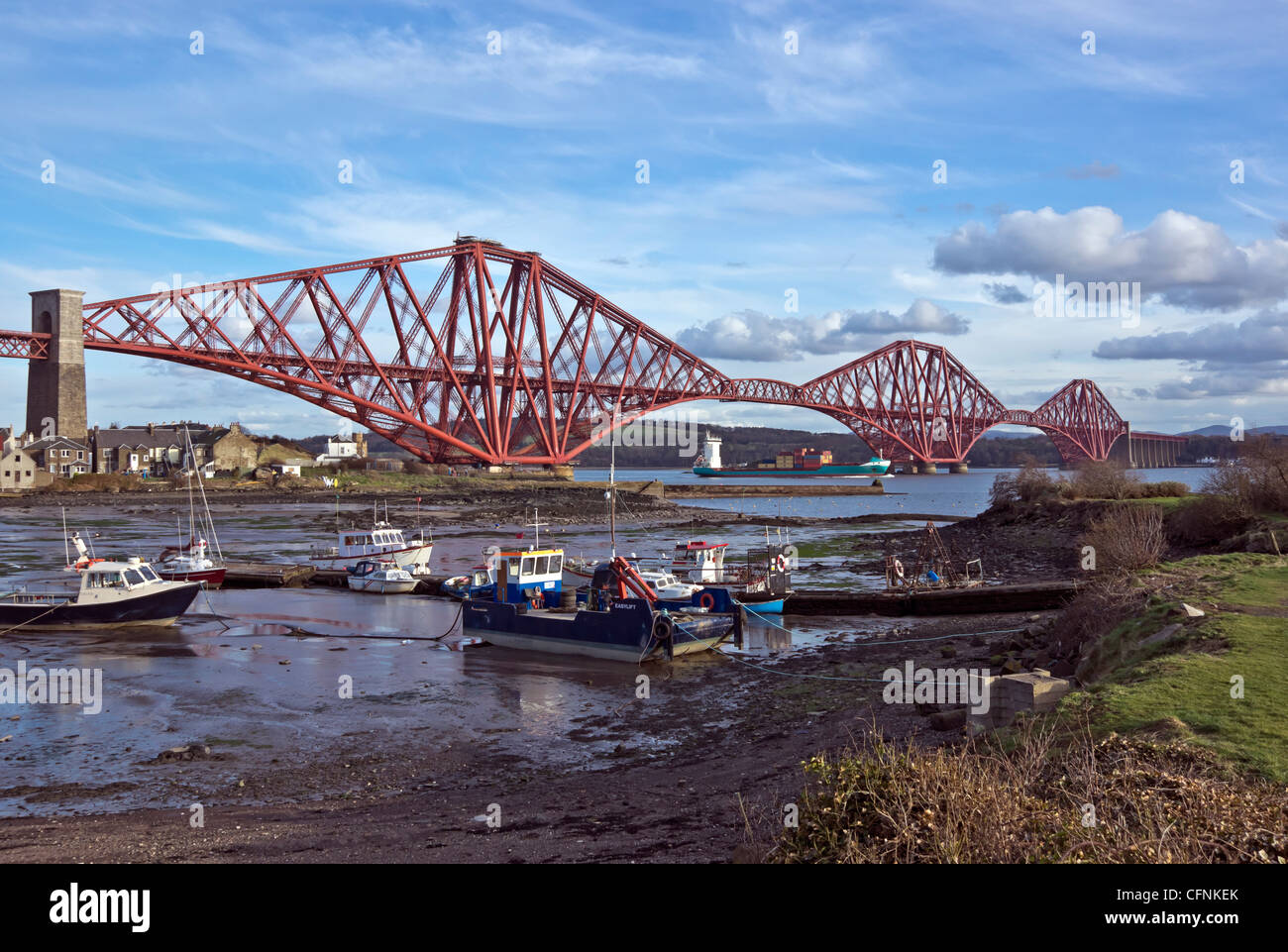 The famous Forth Rail Bridge linking North Queensferry with South ...