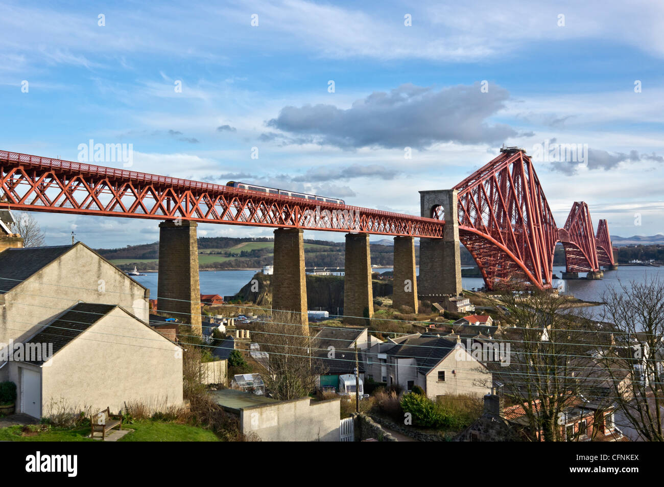 The famous Forth Rail Bridge linking North Queensferry with Queensferry ...