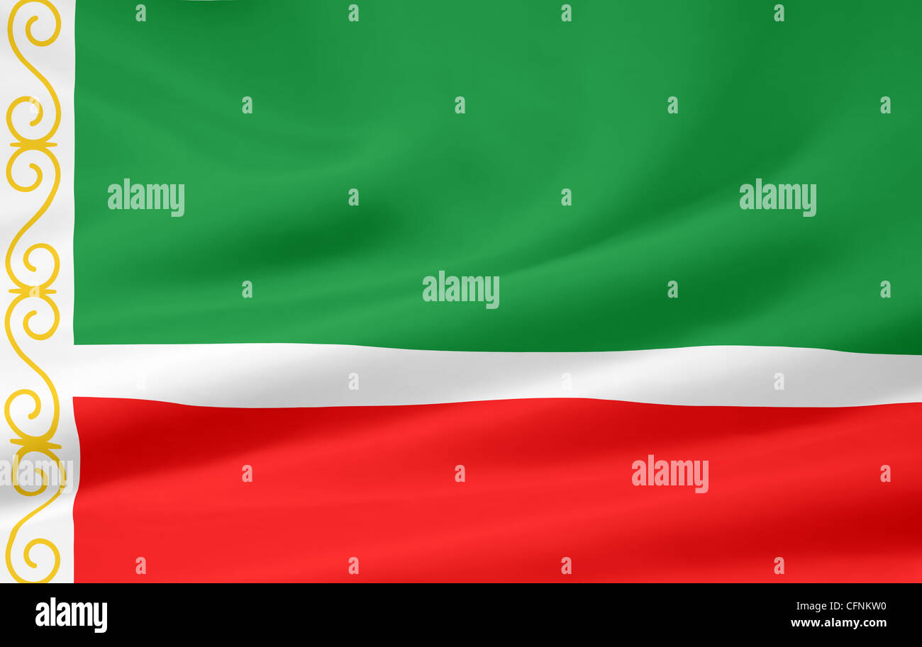 Flag of the Republic of Chechen - Russia Stock Photo - Alamy