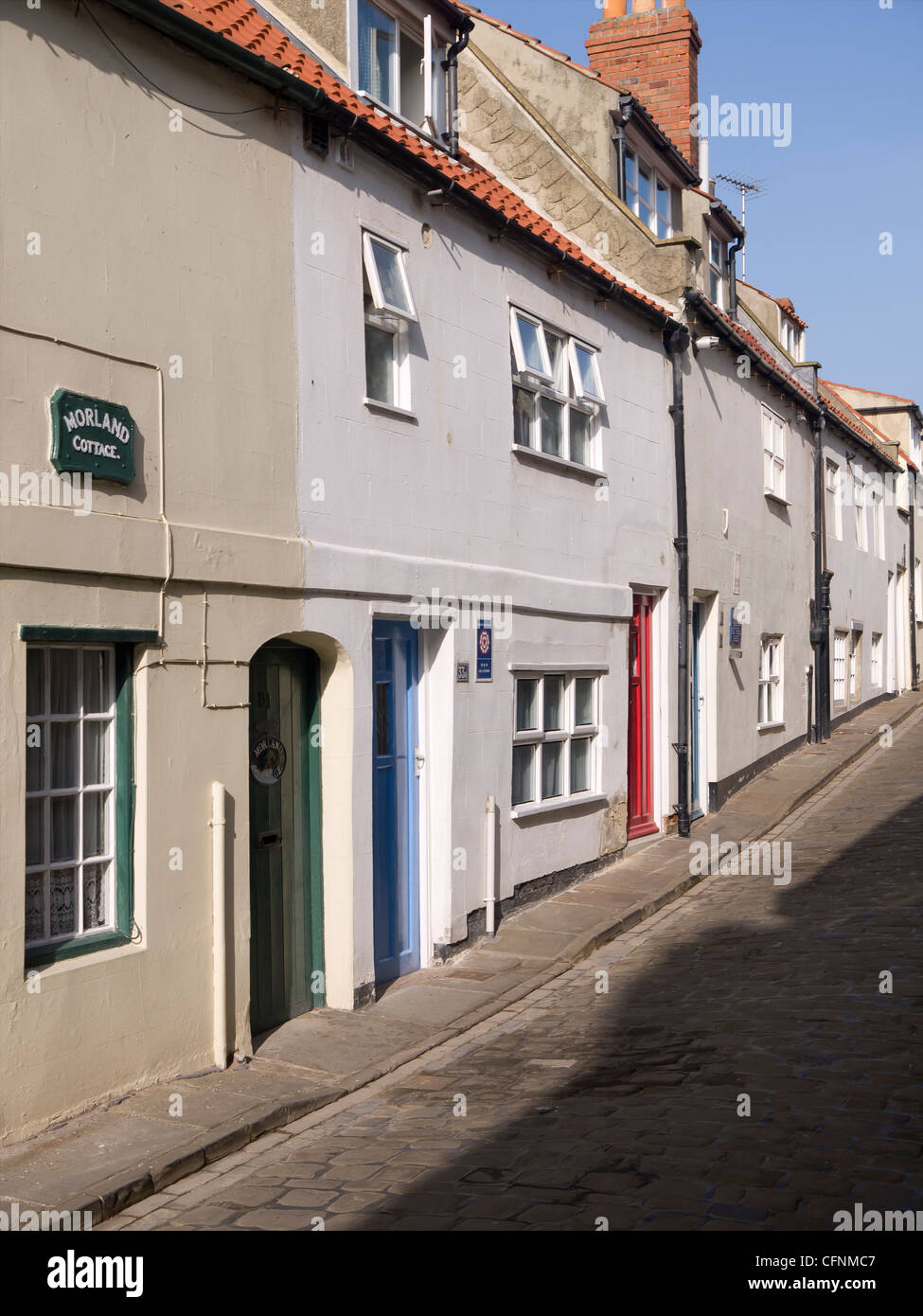 Holiday cottages in Henrietta Street in the East side of Whitby Stock ...
