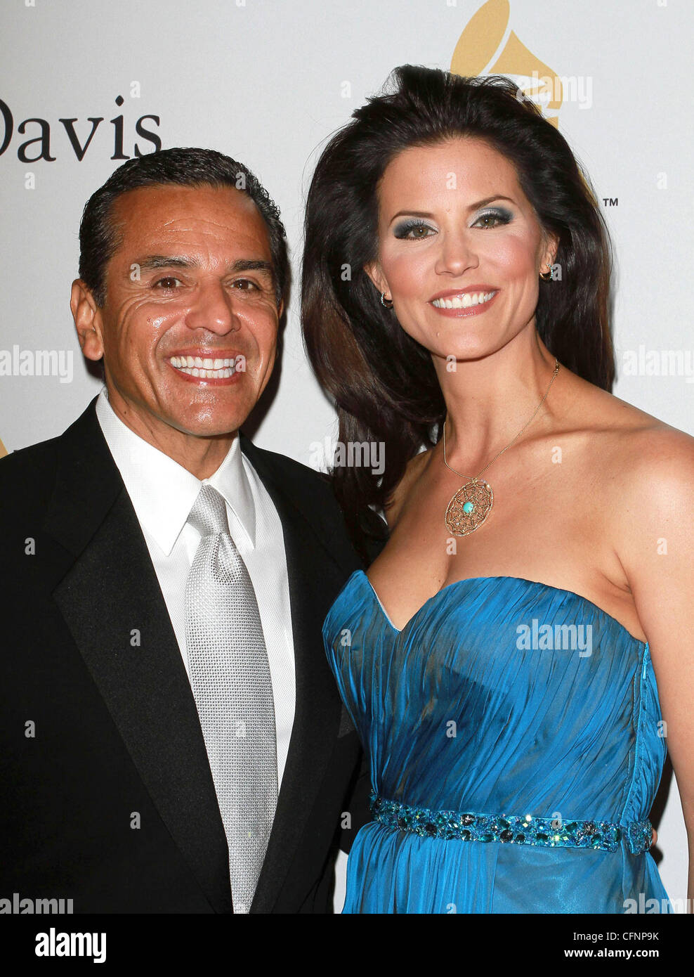 Los Angeles Mayor Antonio Villaraigosa and Lu Parker 2011 Pre-Grammy ...