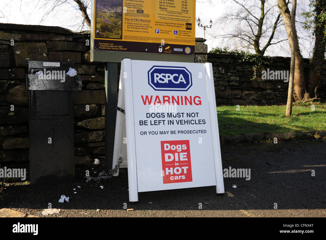 RSPCA warning notice about leaving pet dogs being left in cars or ...