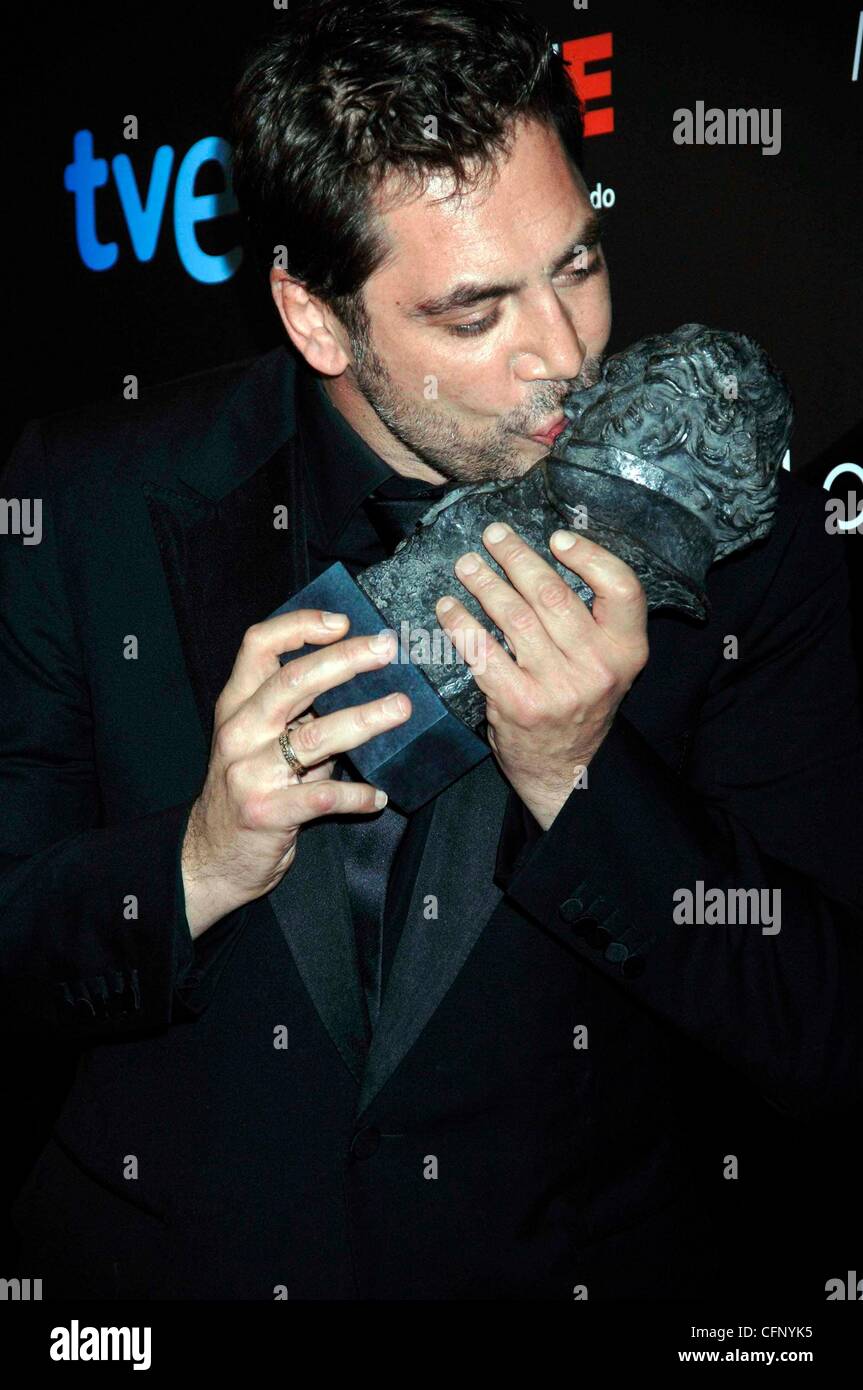 Spanish actor Javier Bardem receives the Best Actor Goya Award for the ...