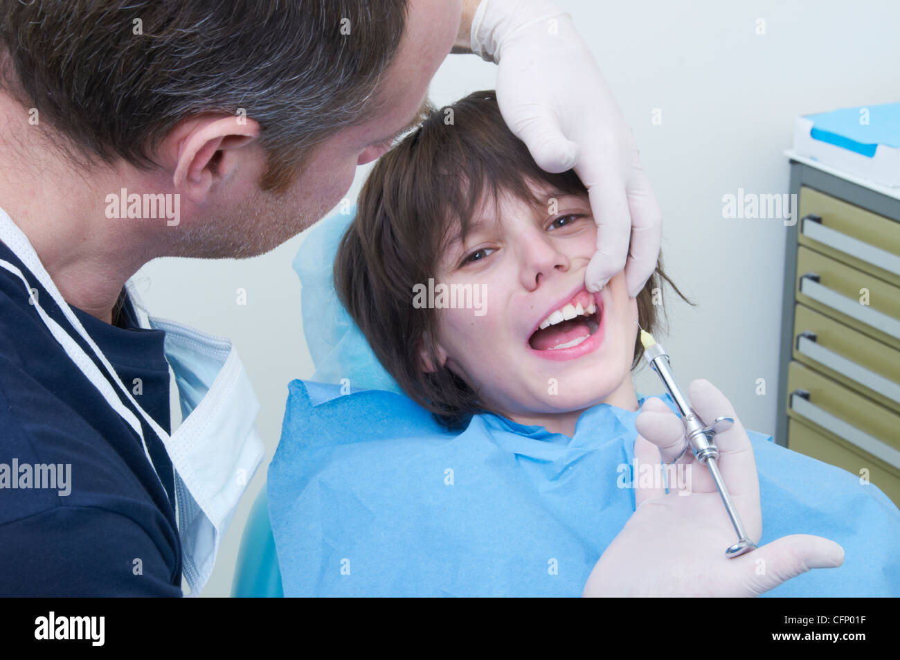 boy during a dental visit. doctor's clinic Stock Photo - Alamy