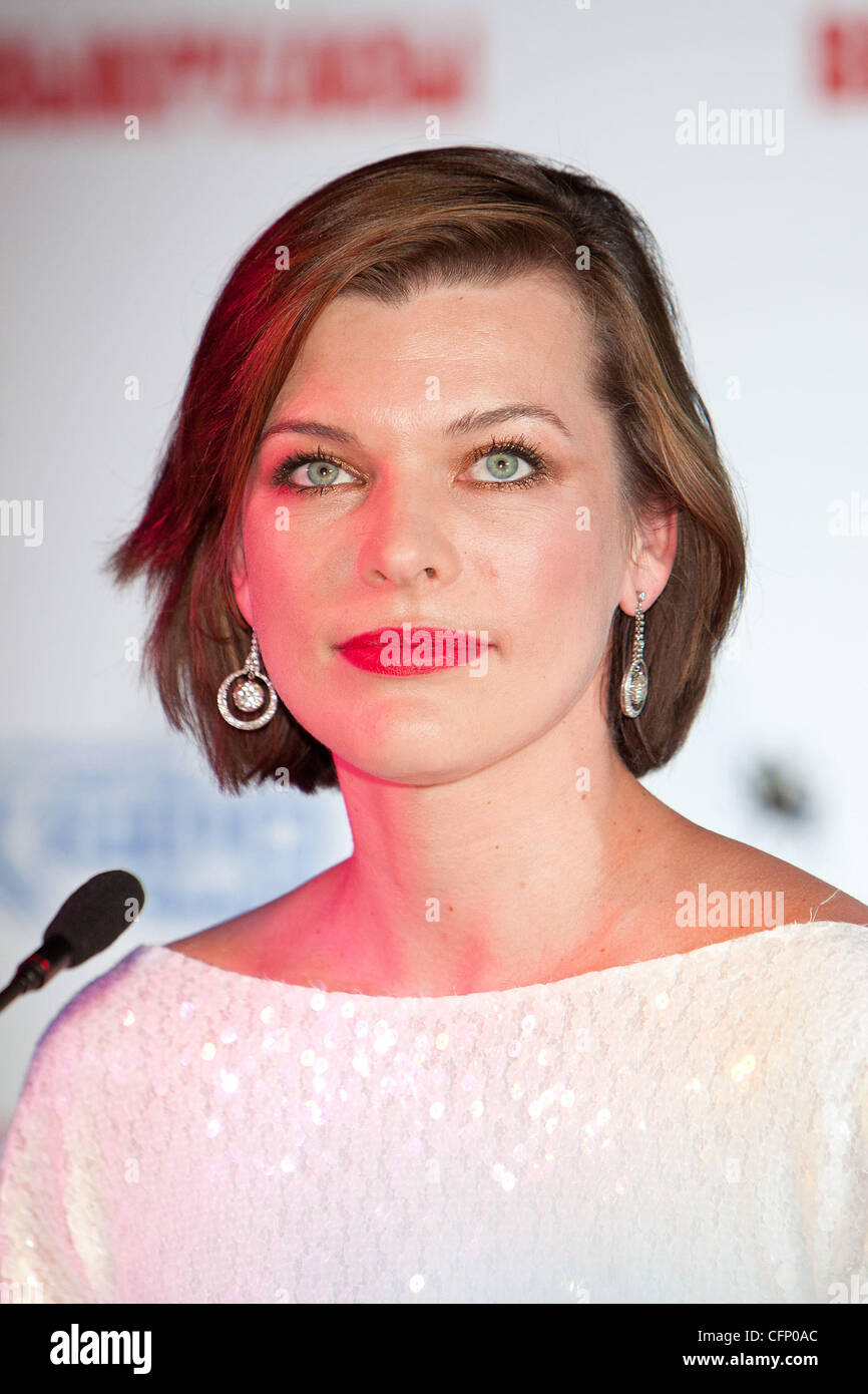 Milla Jovovich at a press conference for her new film 'Vykrutasy ...