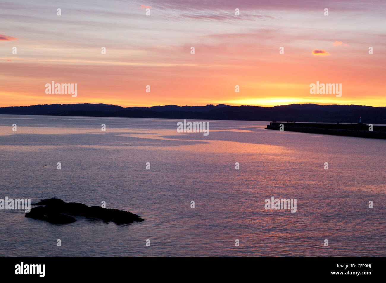 Sundown at Ogden Point in Victoria, British Columbia, Canada Stock ...
