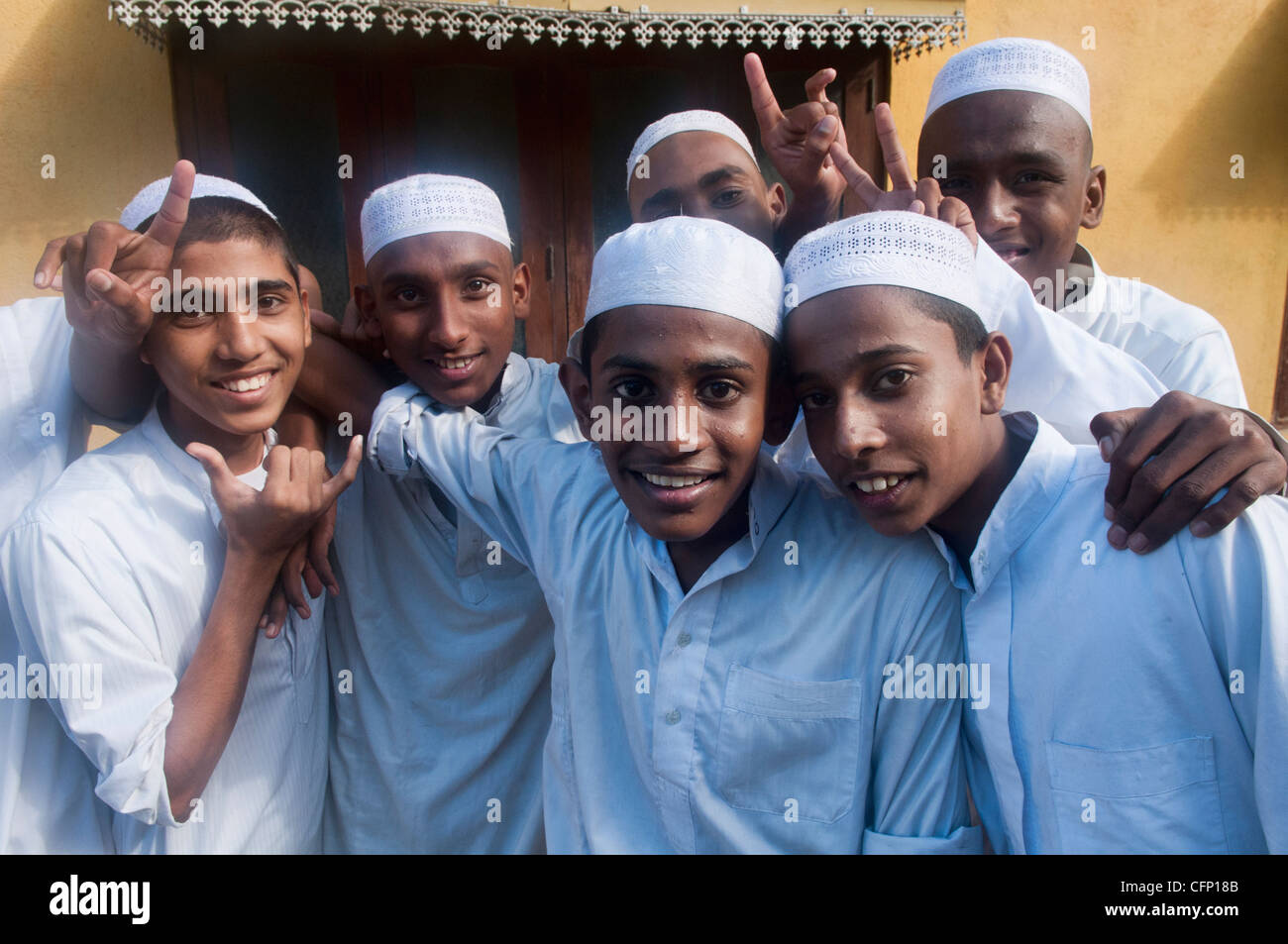 a group of happy Muslim boys in Galle, Sri Lanka Stock Photo - Alamy