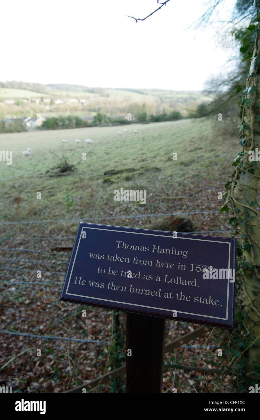 A plaque in Chesham commemorating the 16th century religious dissident ...