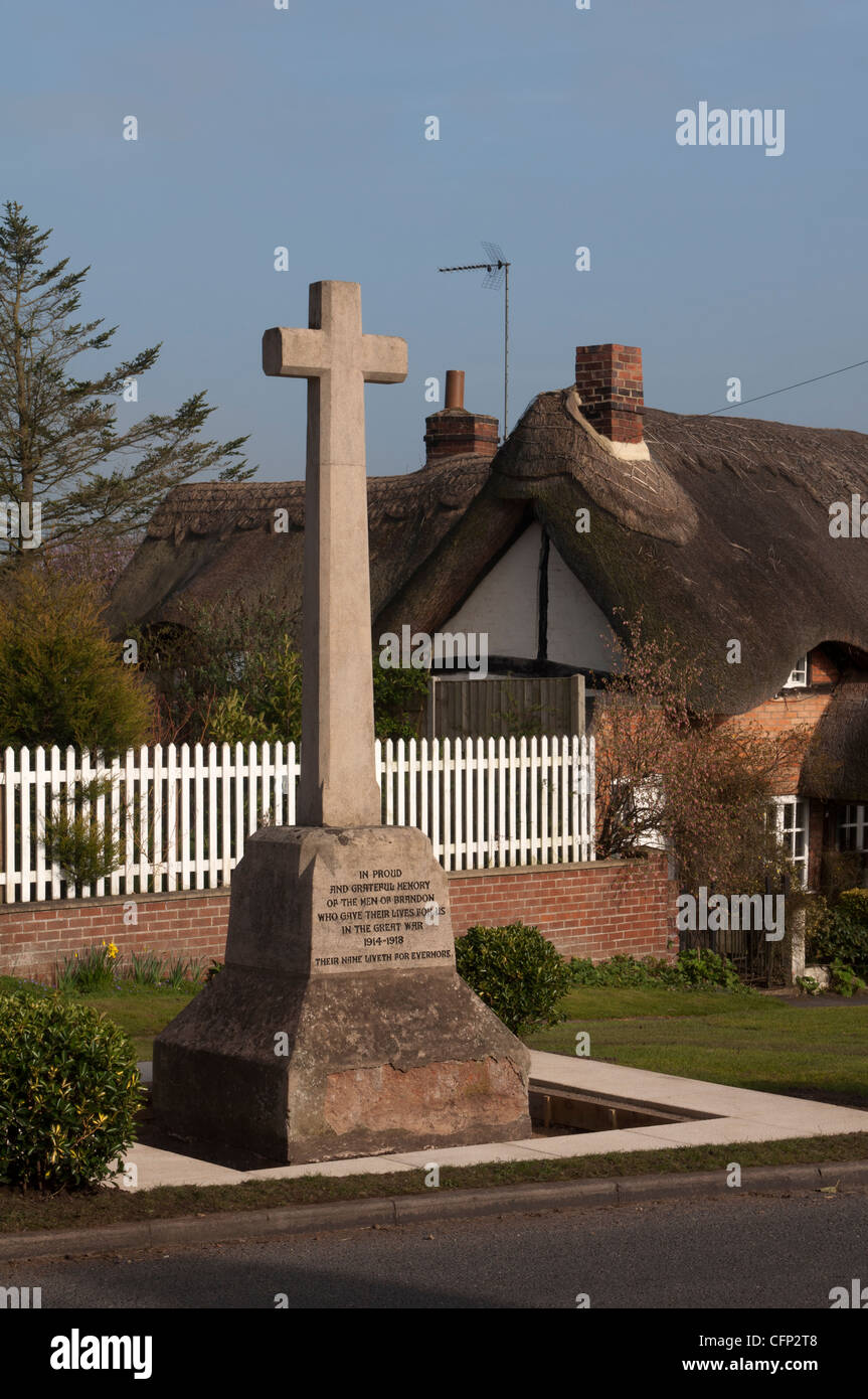 The War Memorial, Brandon village, Warwickshire, England, UK Stock ...