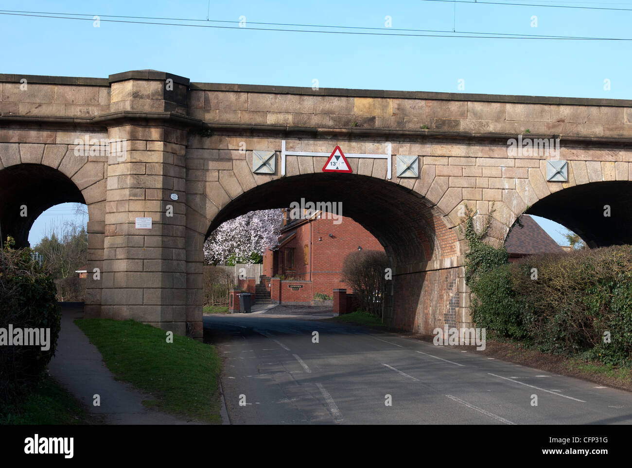 Railway viaduct in Wolston village, Warwickshire, England, UK Stock ...