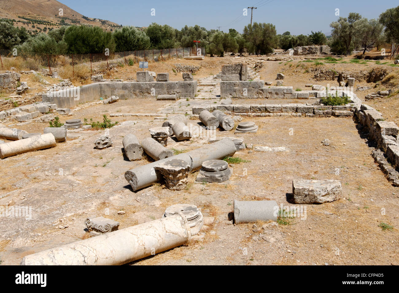 Gortyn. Crete. Greece. View of the scare remains of the Temple of ...