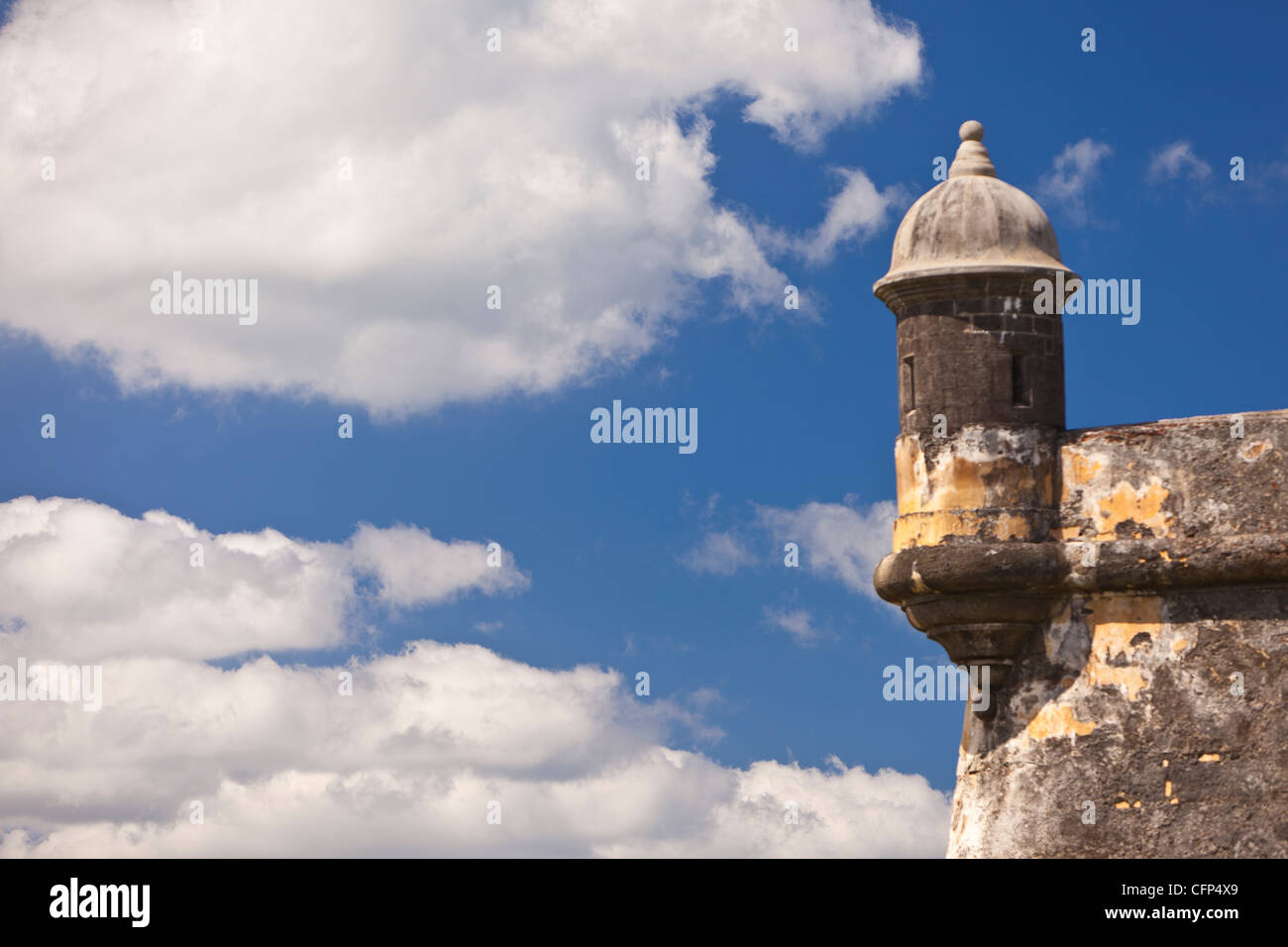 OLD SAN JUAN, PUERTO RICO - Sentry box on wall of Castillo San Felipe ...