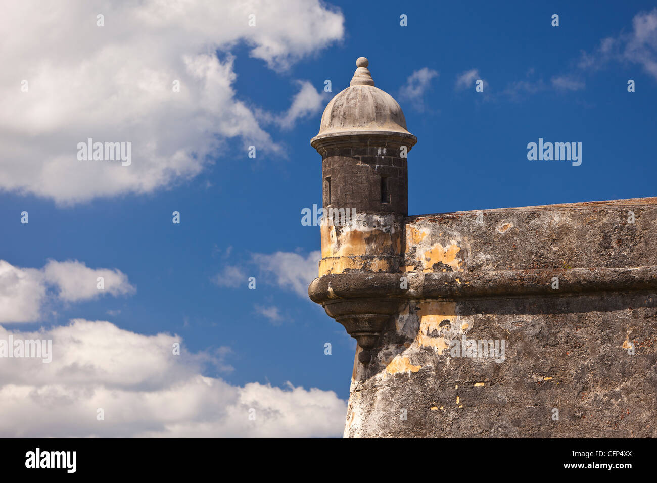 OLD SAN JUAN, PUERTO RICO - Sentry box on wall of Castillo San Felipe ...