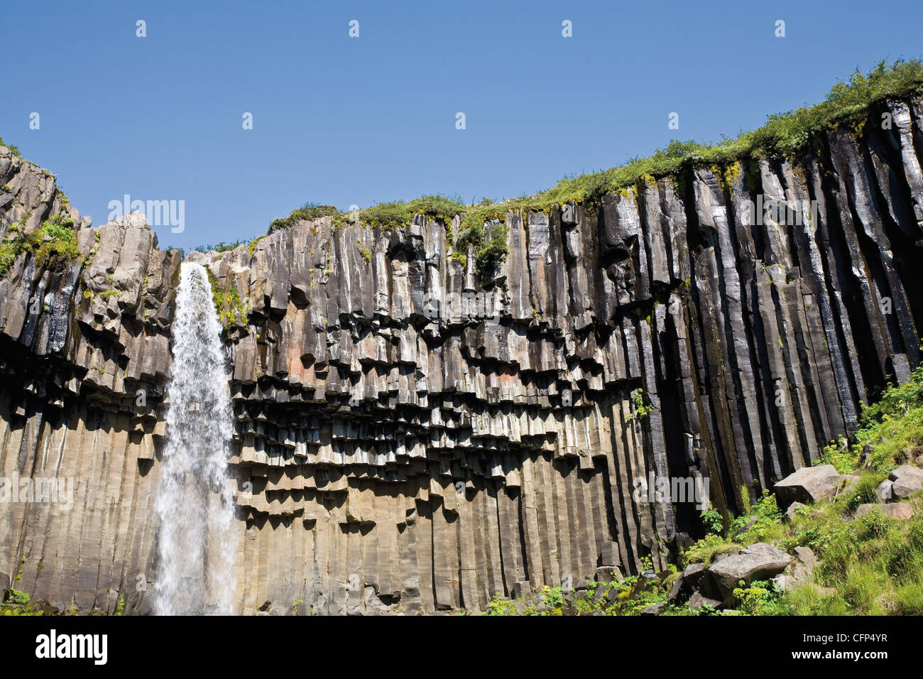 Svartifoss waterfall and basalt columns, Skaftafell National Park ...