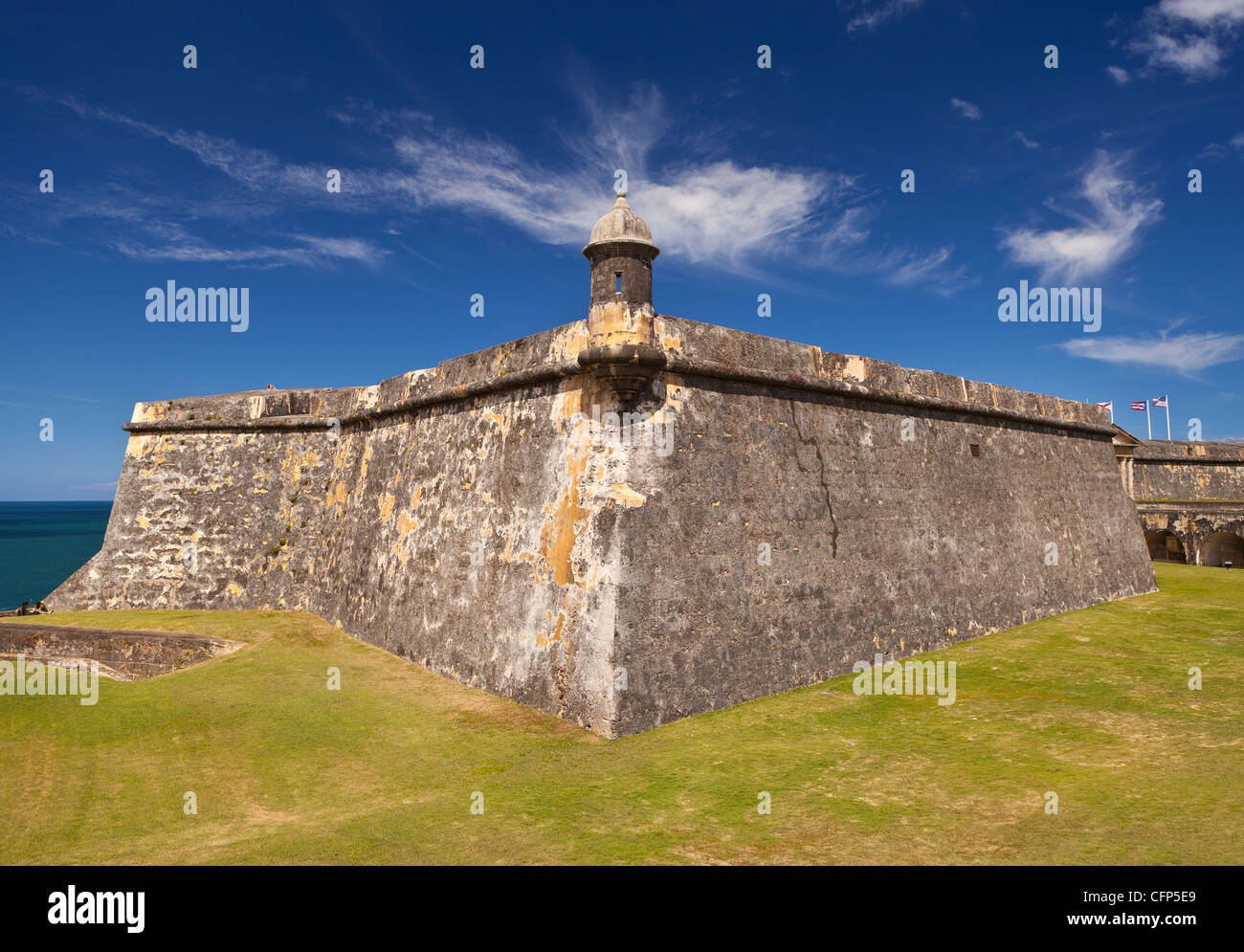 OLD SAN JUAN, PUERTO RICO - Sentry box on wall of Castillo San Felipe ...