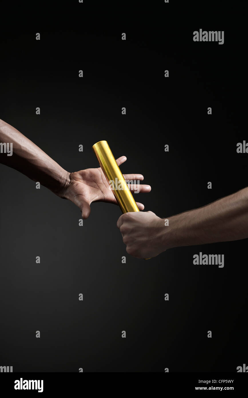 Relay race exchange baton hi-res stock photography and images - Alamy