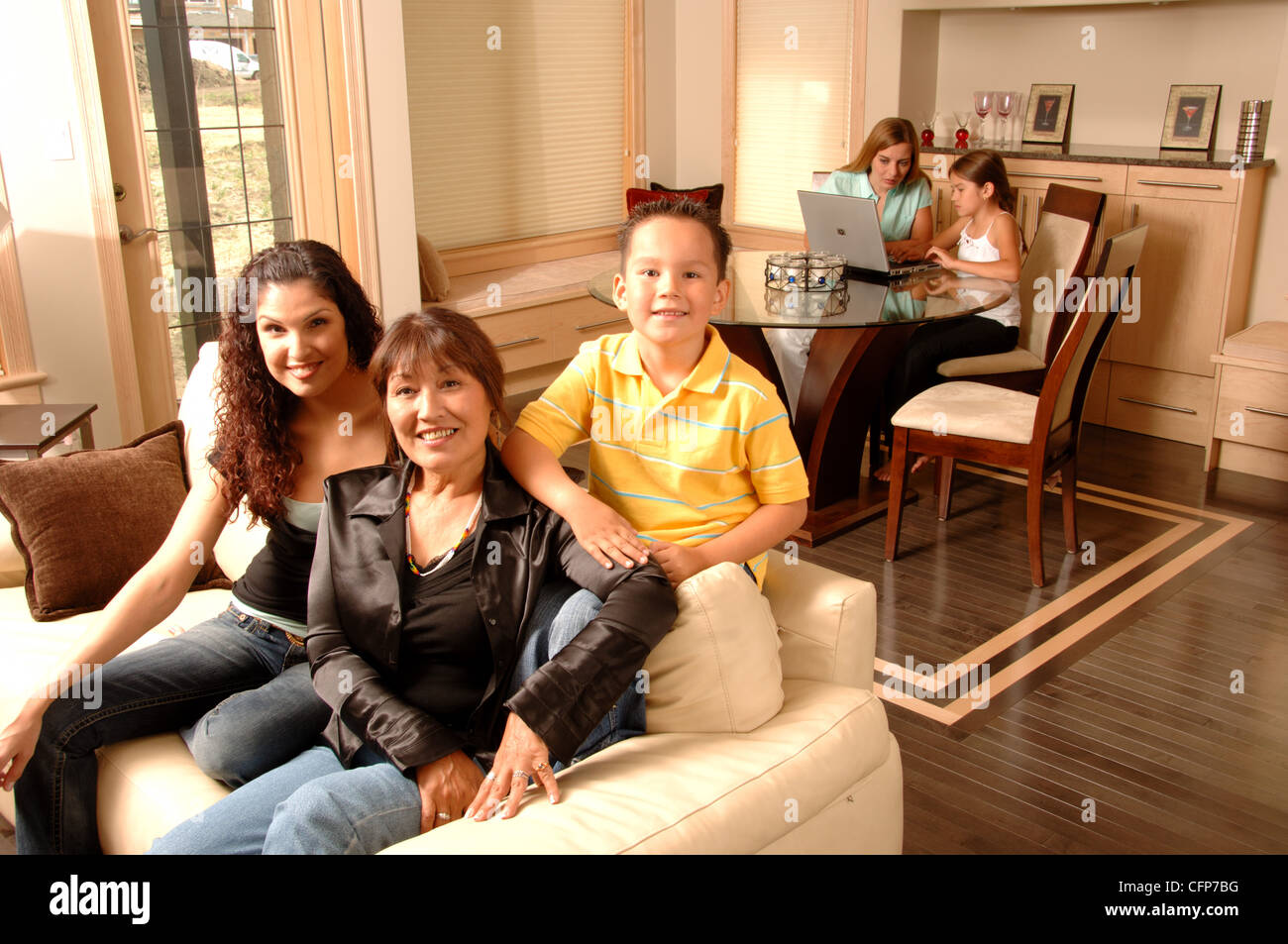 Family at Home Stock Photo - Alamy