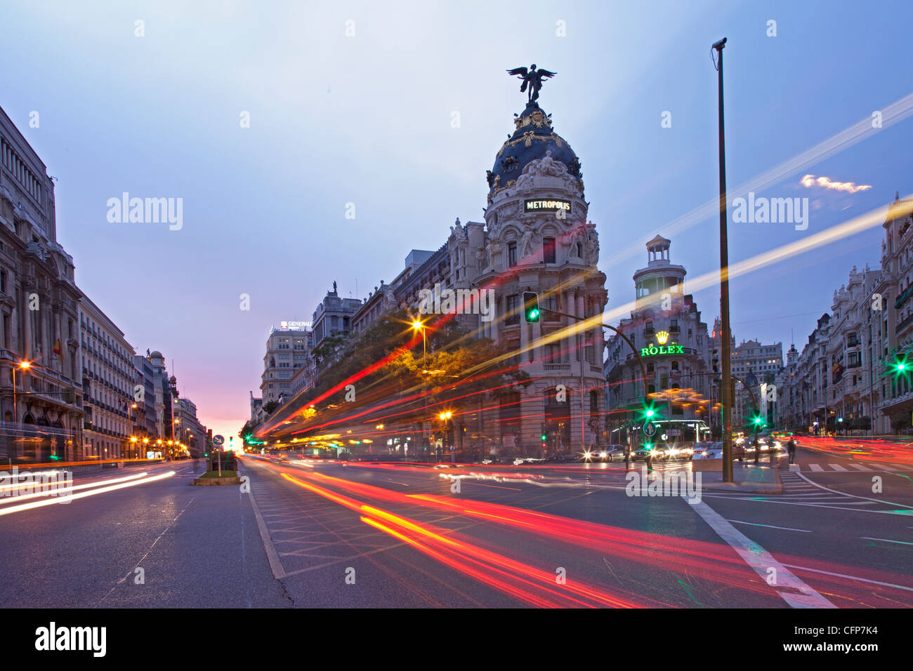 Gran Via and Calle de Alcala, Madrid, Spain, Europe Stock Photo - Alamy
