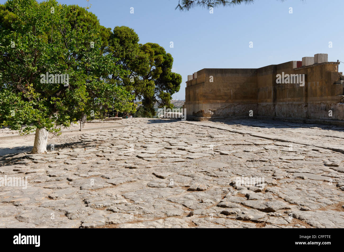Knossos. Crete. Greece. Part view of the Palace of Knossos West Court ...