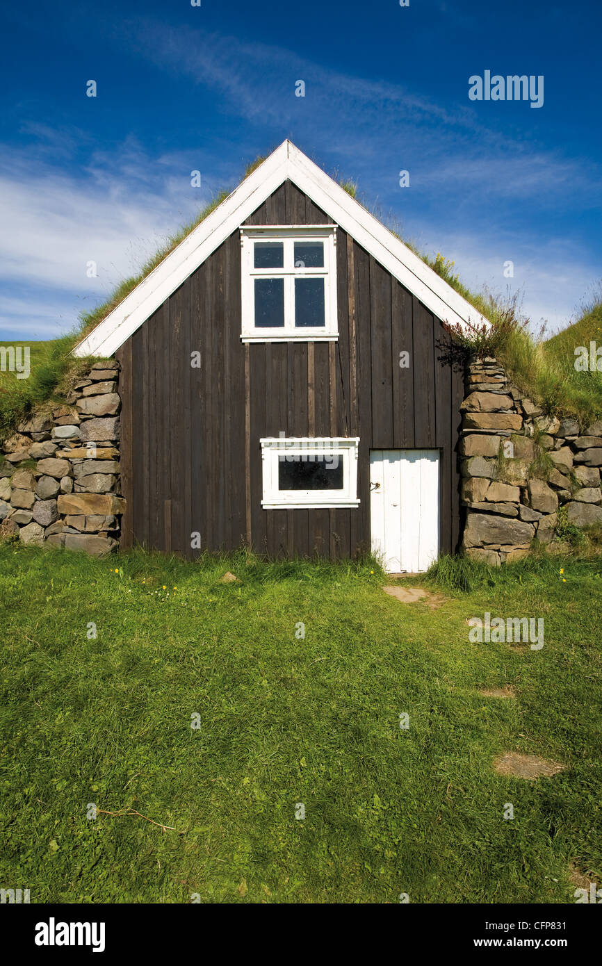 Traditional turf house, Skaftafell National Park, Iceland Stock Photo ...