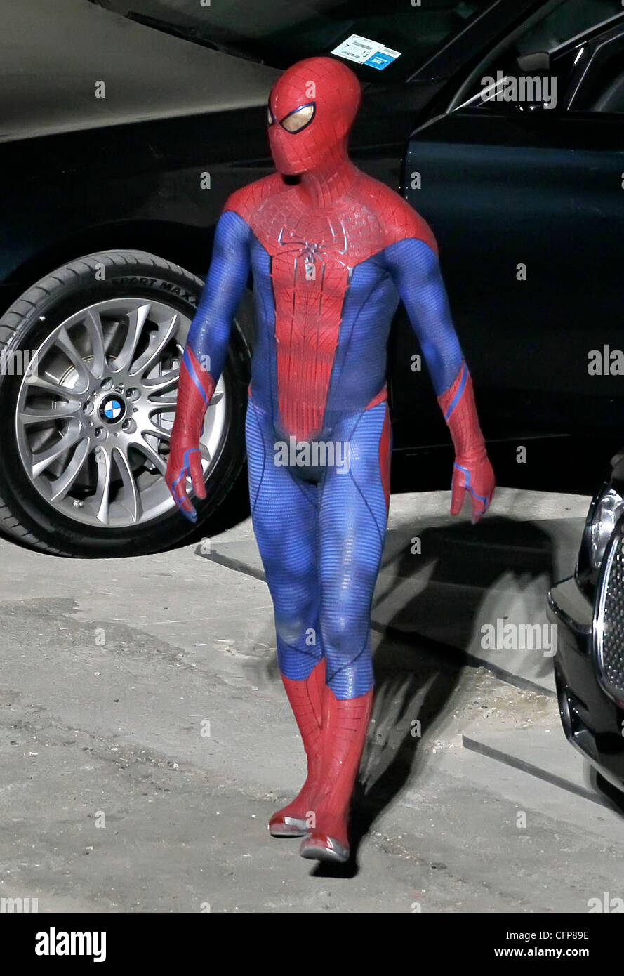 Filming scenes on location for new movie 'Spiderman 4' Los Angeles, USA ...