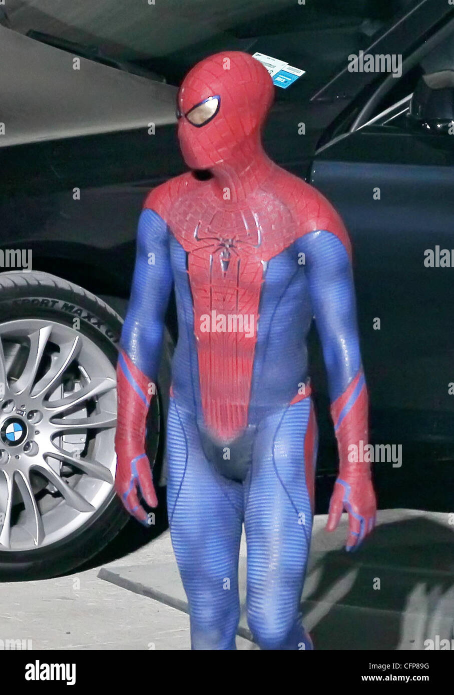 Filming scenes on location for new movie 'Spiderman 4' Los Angeles, USA ...