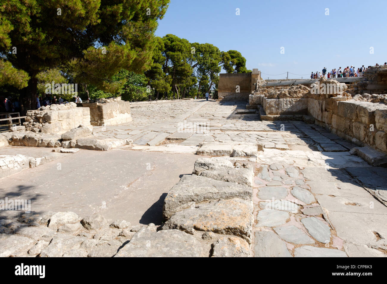 Knossos. Crete. Greece. Part view of the Palace of Knossos West Court ...