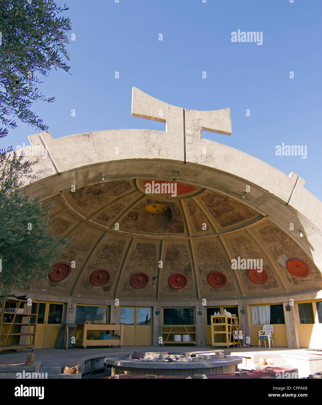 Arcosanti, an experimental town in the desert of Arizona, built to ...