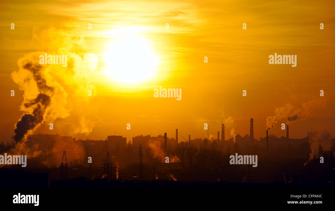 Sunrise over the industrial Stock Photo - Alamy