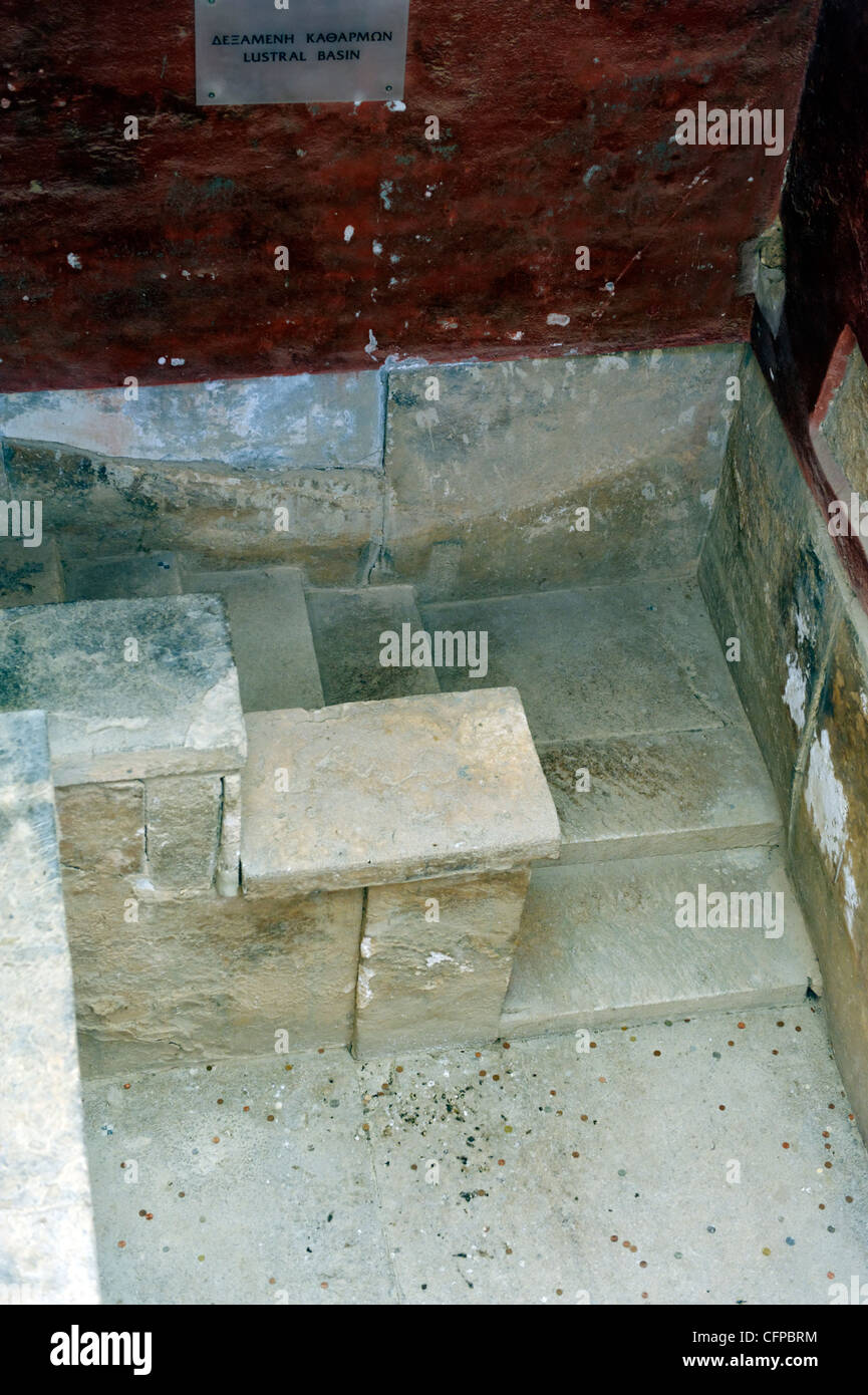 Knossos. Crete. Greece. View of the steps leading down to the Throne ...