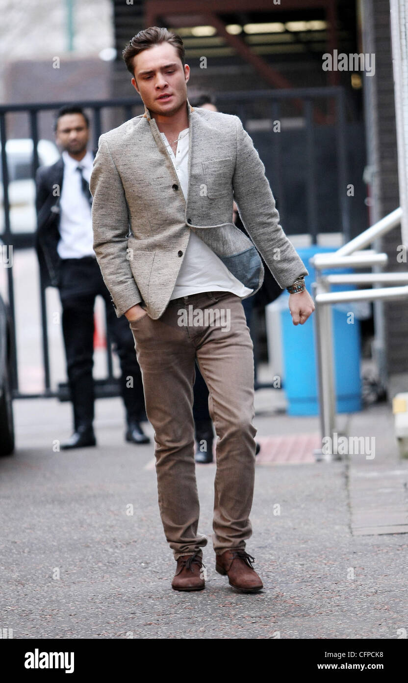 Ed Westwick outside the ITV studios London, England - 07.02.11 Stock ...