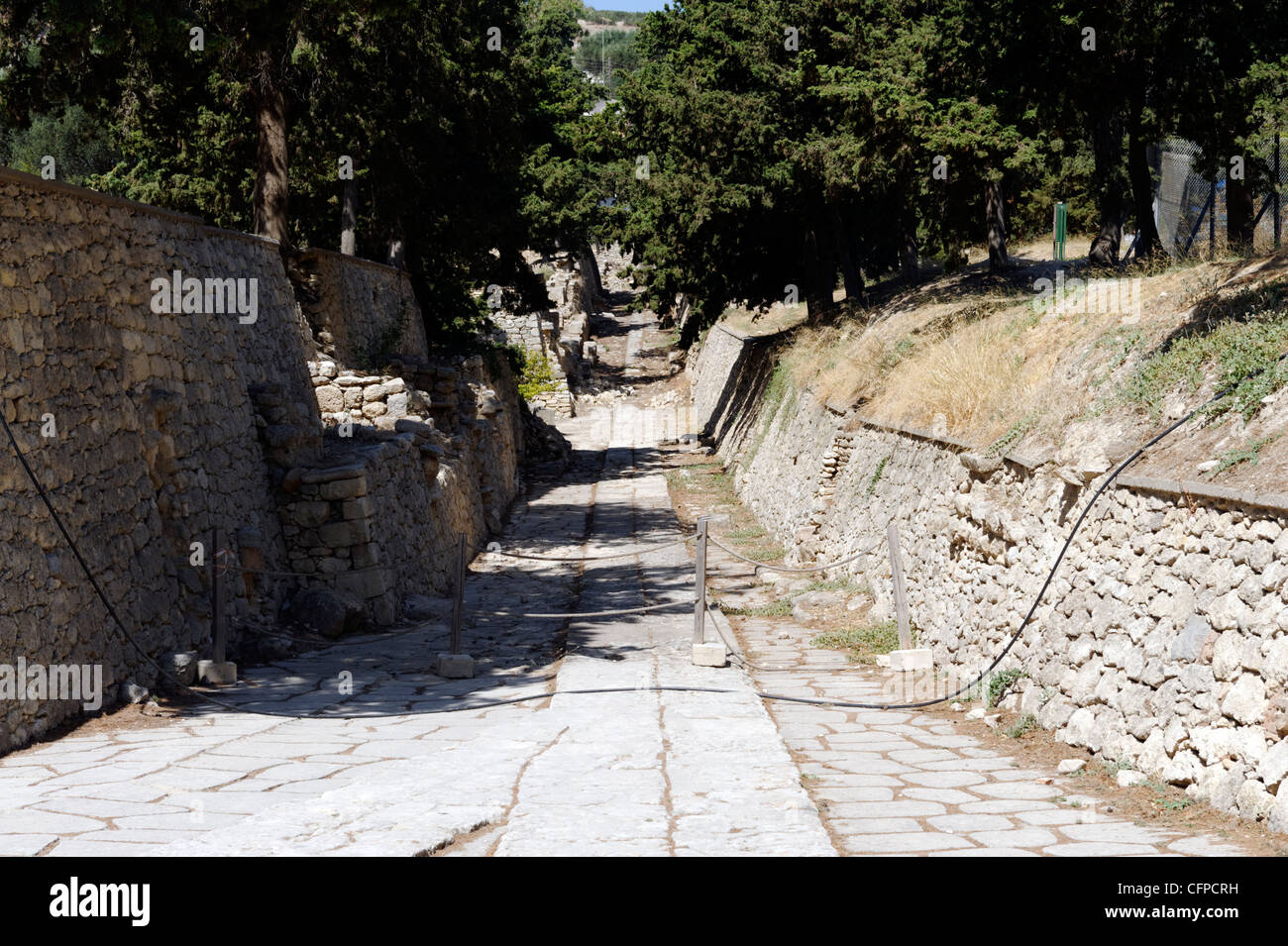 Knossos. Crete. Greece. View of the long stone paved processional way ...