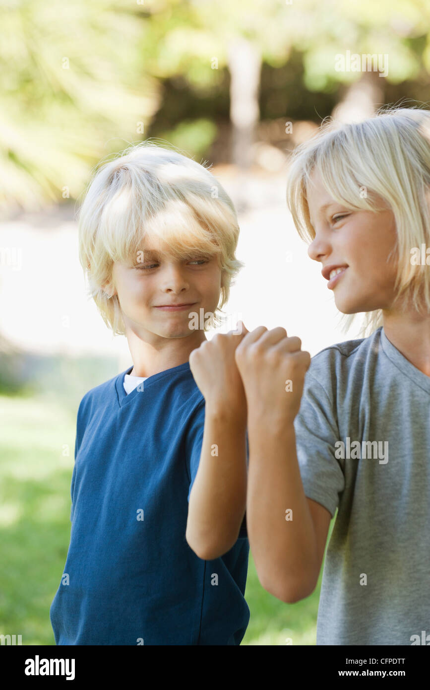 Boys fist bump hi-res stock photography and images - Alamy