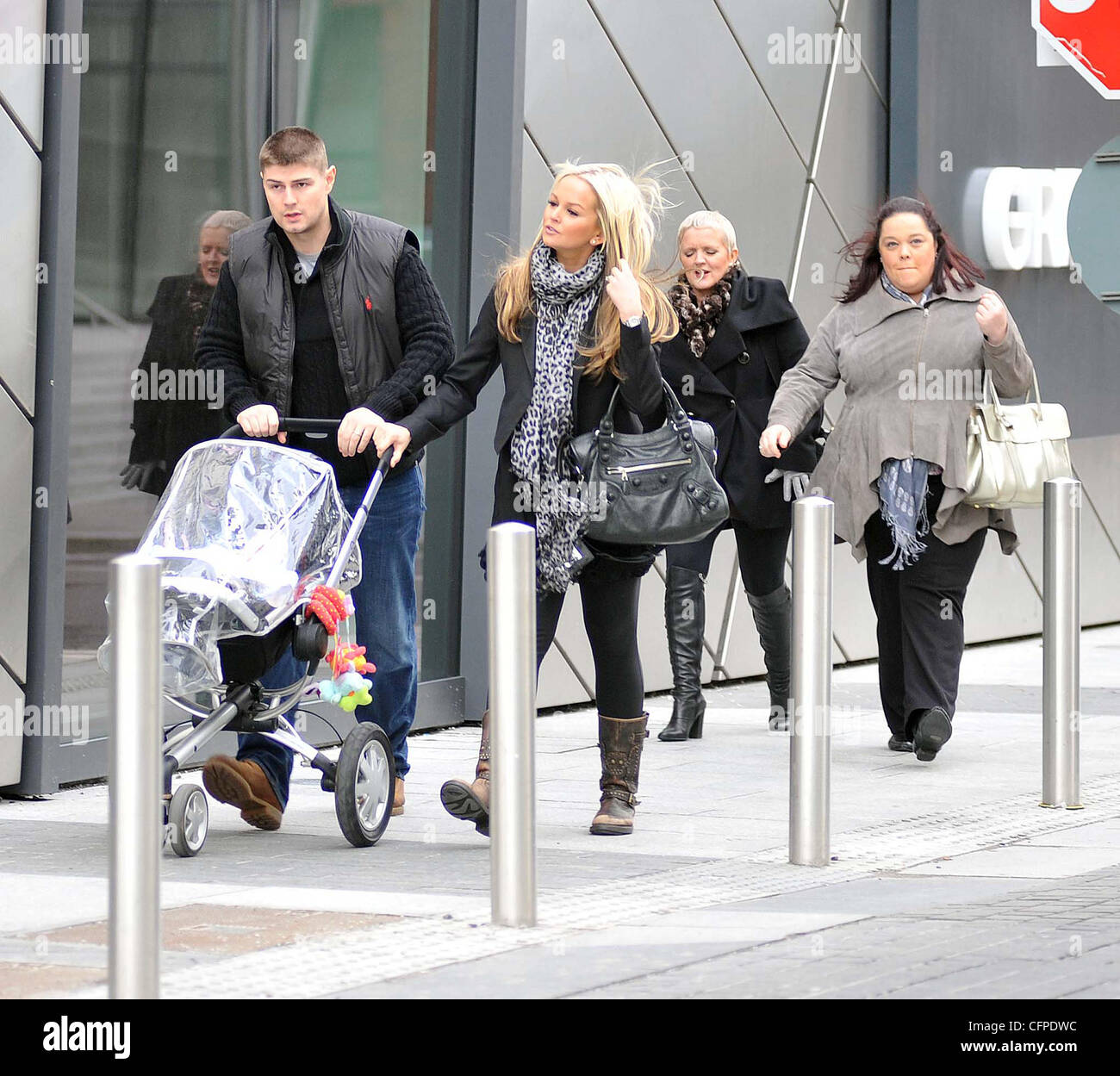 Jennifer Ellison, her husband Robbie and son Bobby leaving the Grand ...