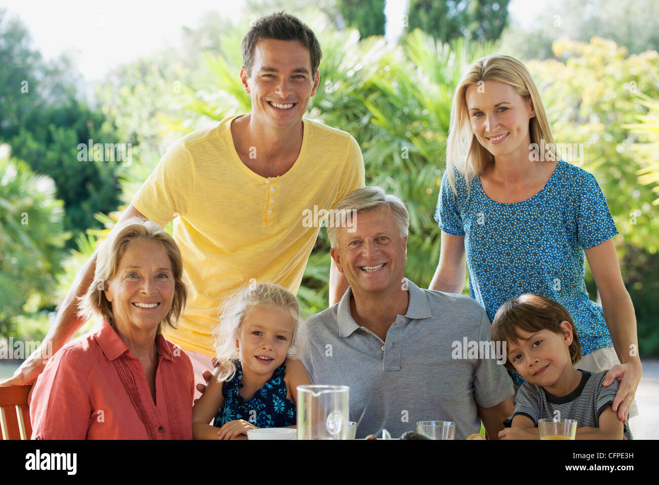 Multi-generation family outdoors, portrait Stock Photo - Alamy