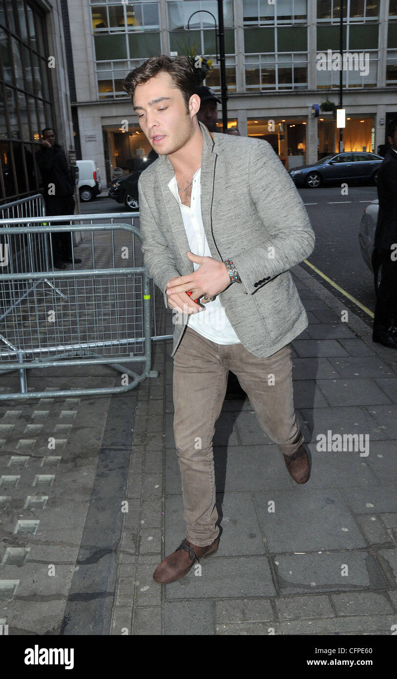 Ed Westwick Celebrities outside the BBC Radio One sudios London ...