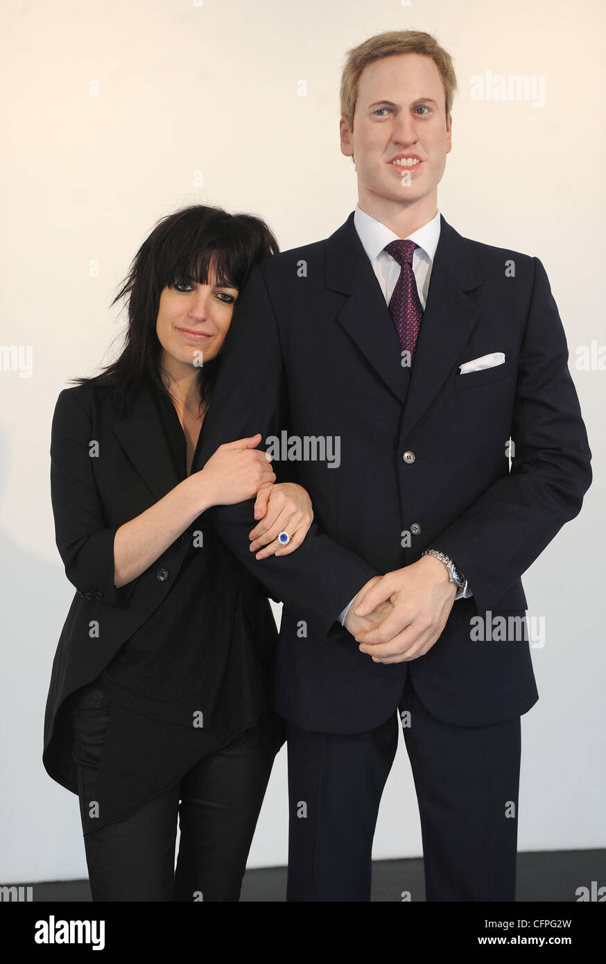 American artist Jennifer Rubell stands next to her waxwork of Prince ...