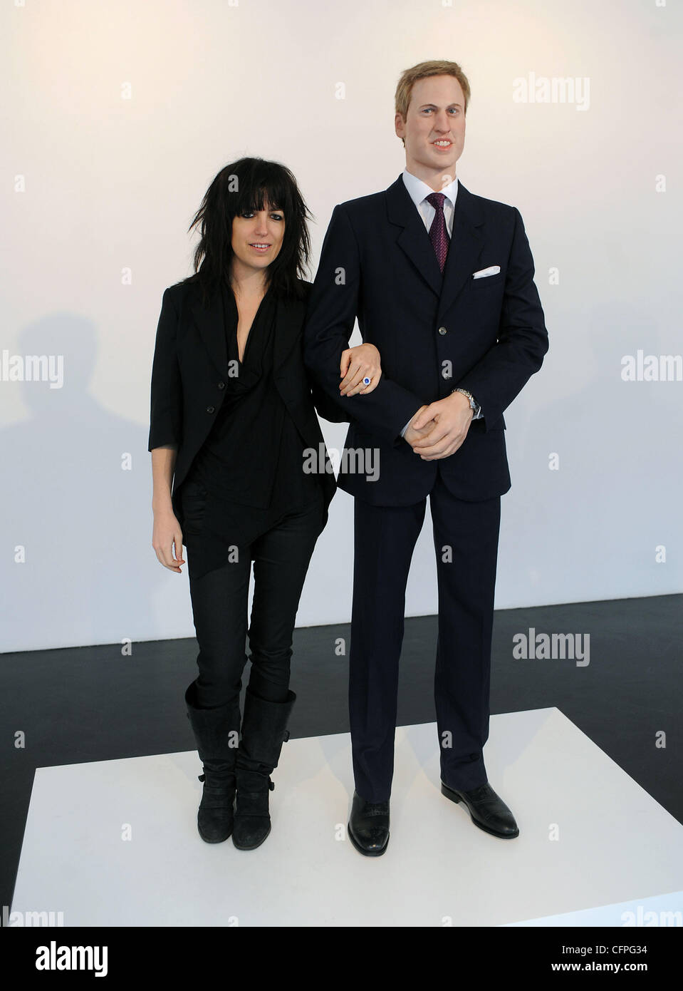 American artist Jennifer Rubell stands next to her waxwork of Prince ...