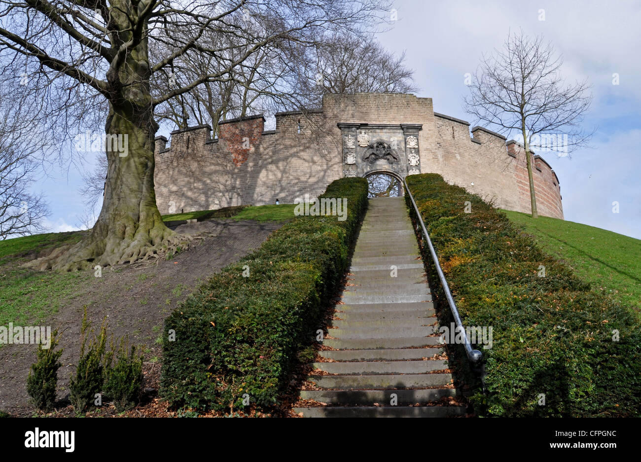 The Burcht van Leiden, an old shell keep in Leiden, Netherlands, Europe ...
