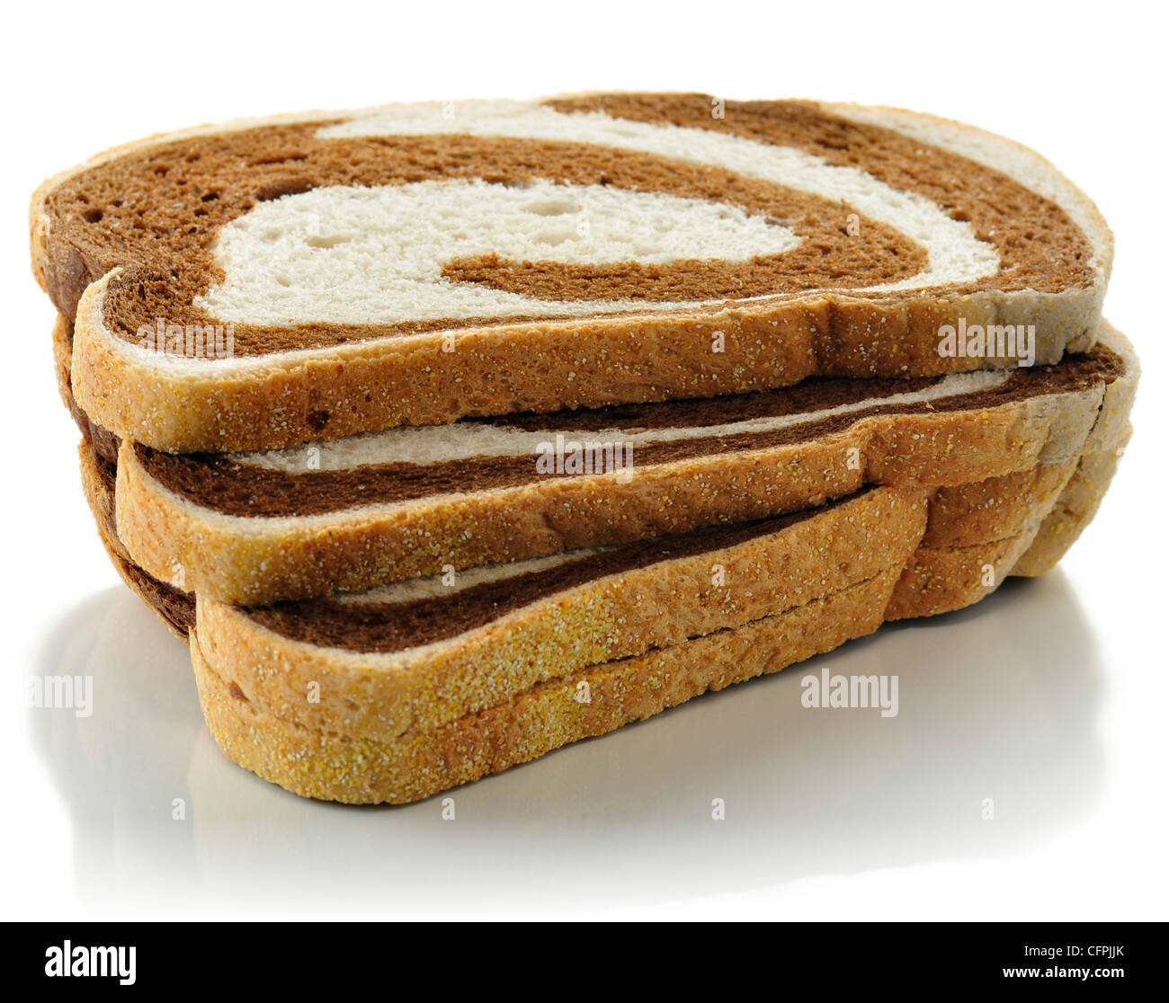 rye swirl bread on white background Stock Photo - Alamy