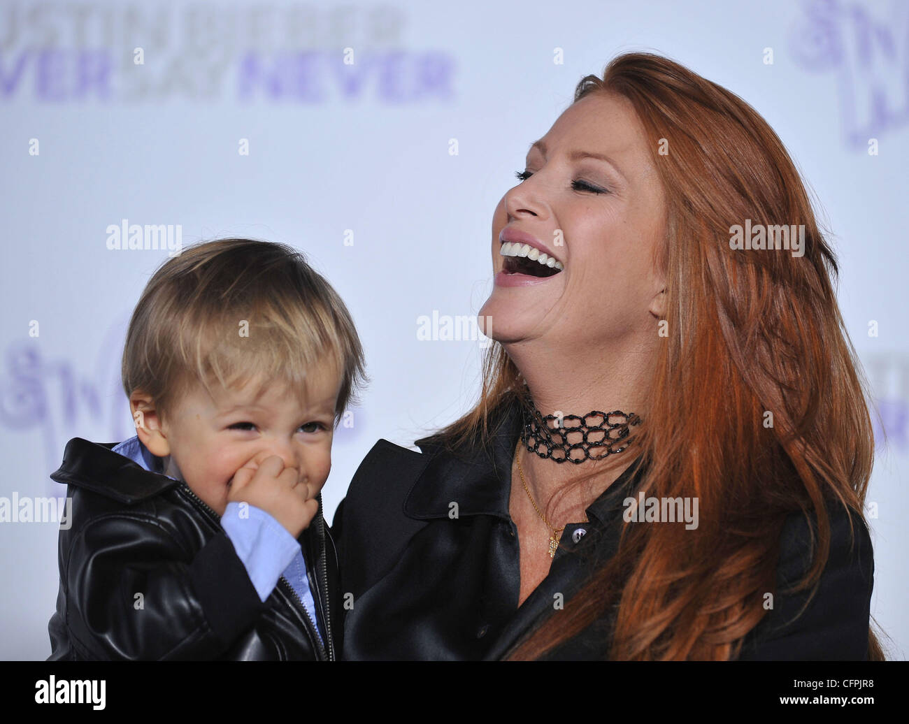 Angie Everhart with her son Kayden Los Angeles Premiere of "Justin ...