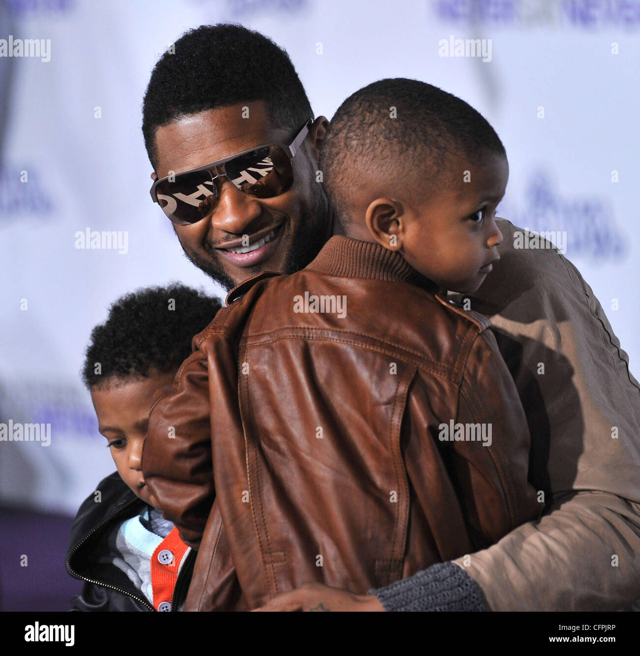 Usher with his children Los Angeles Premiere of "Justin Bieber: Never ...