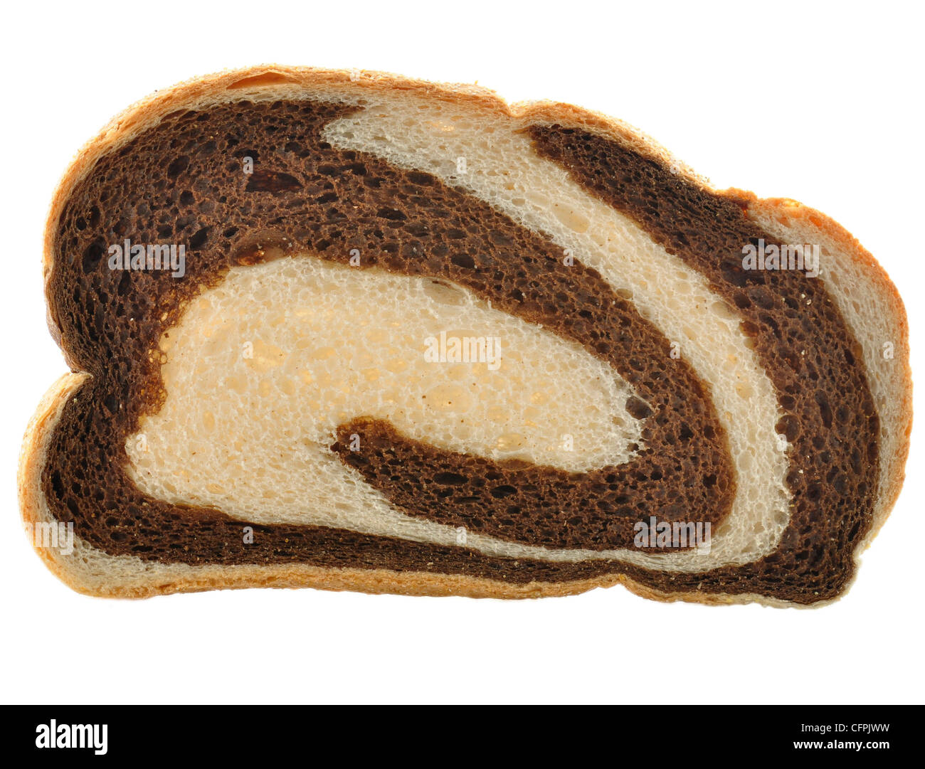 rye swirl bread on white background Stock Photo - Alamy