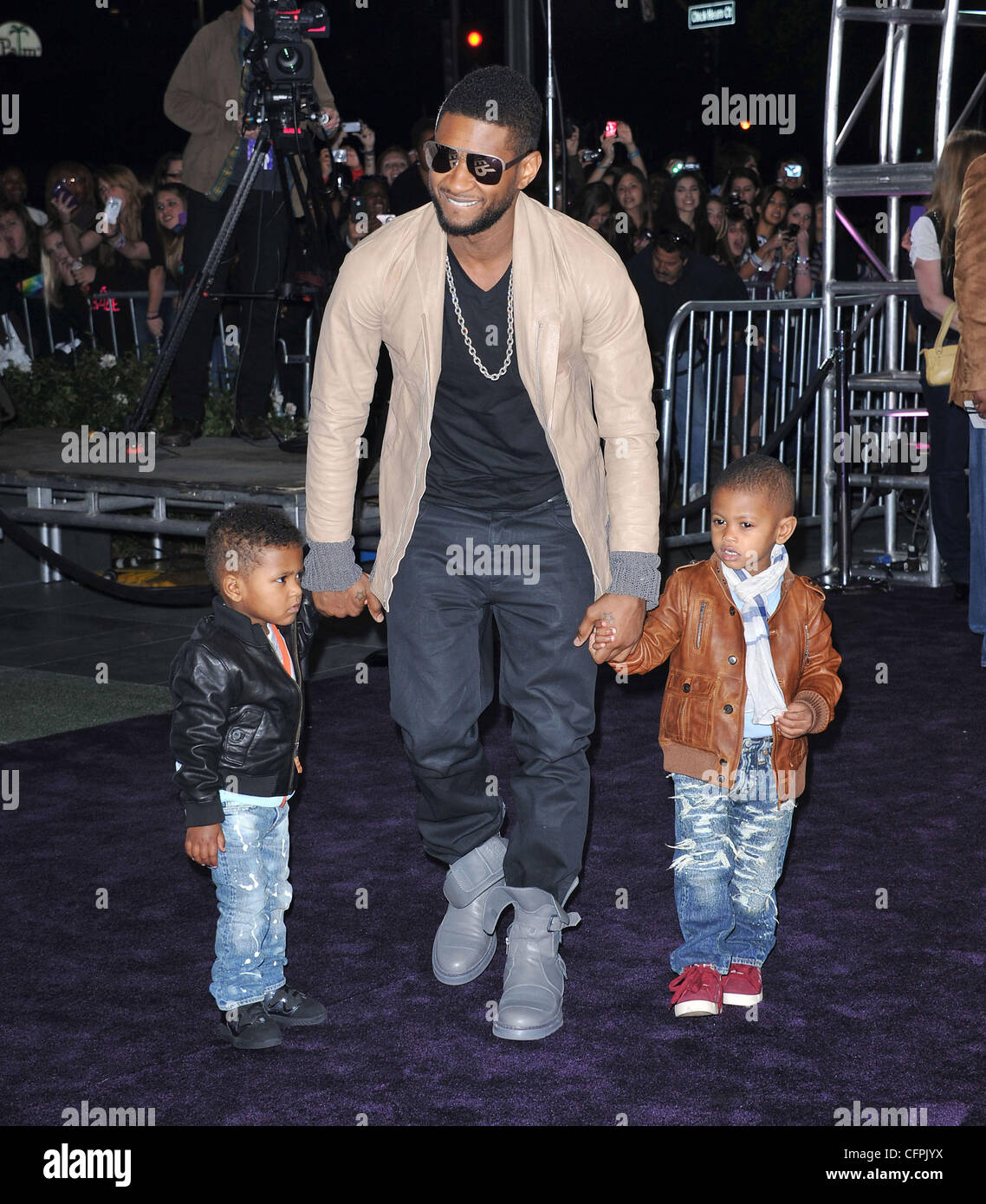 Usher with his children Los Angeles Premiere of "Justin Bieber: Never ...