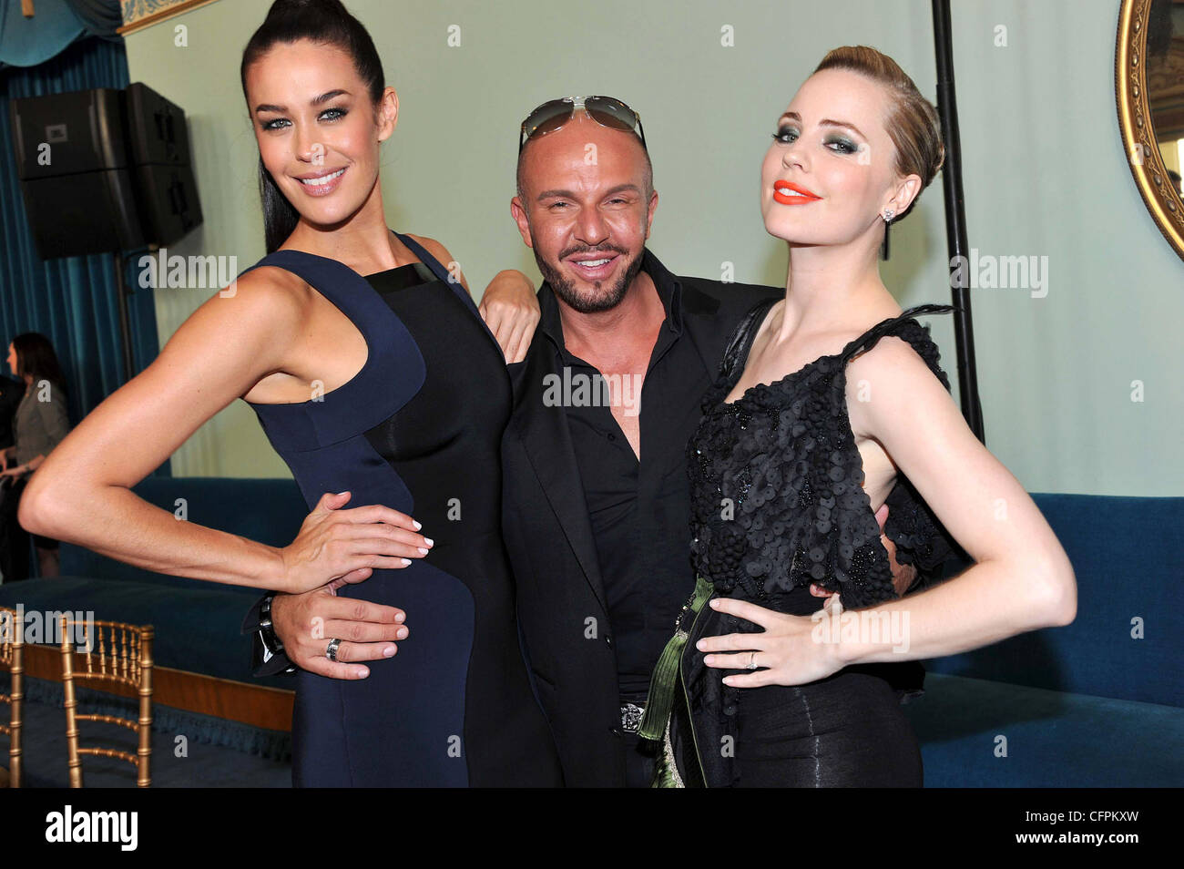 Designer Alex Perry with Megan Gale and Melissa George at the program ...