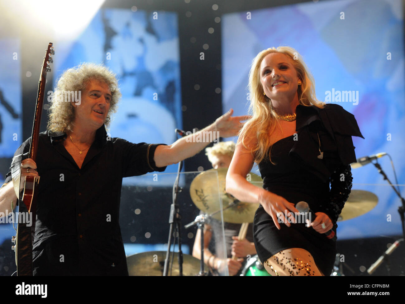 Brian May, Kerry Ellis BBC Proms In The Park held at Hyde Park. London ...