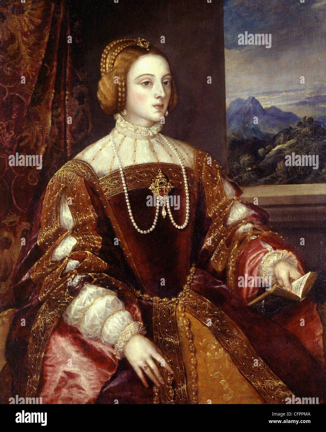 Tiziano Portrait of Empress Isabel of Portugal XVI th century Museo del ...