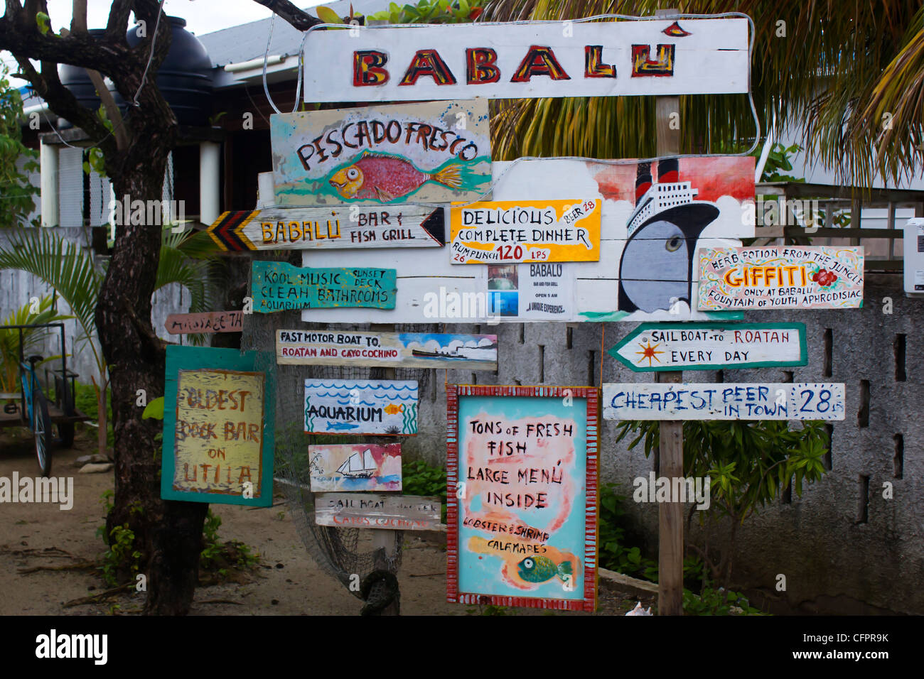 Hand painted signs Stock Photo - Alamy